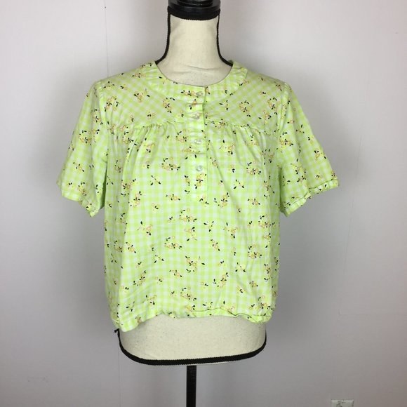 Modcloth | Tops | Modcloth Cropped Top Blouse Womans Sv L Womans Green ...